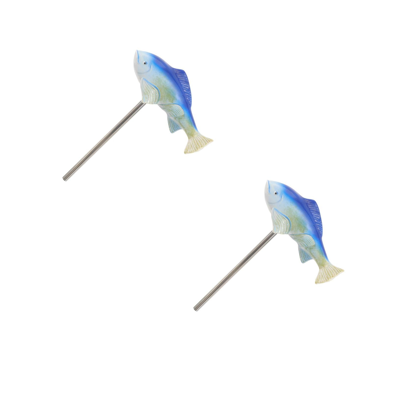 Set of 2 Fish Stake Plant Koi Sculpture Fish Lawn Decor 16x7.5cm ...