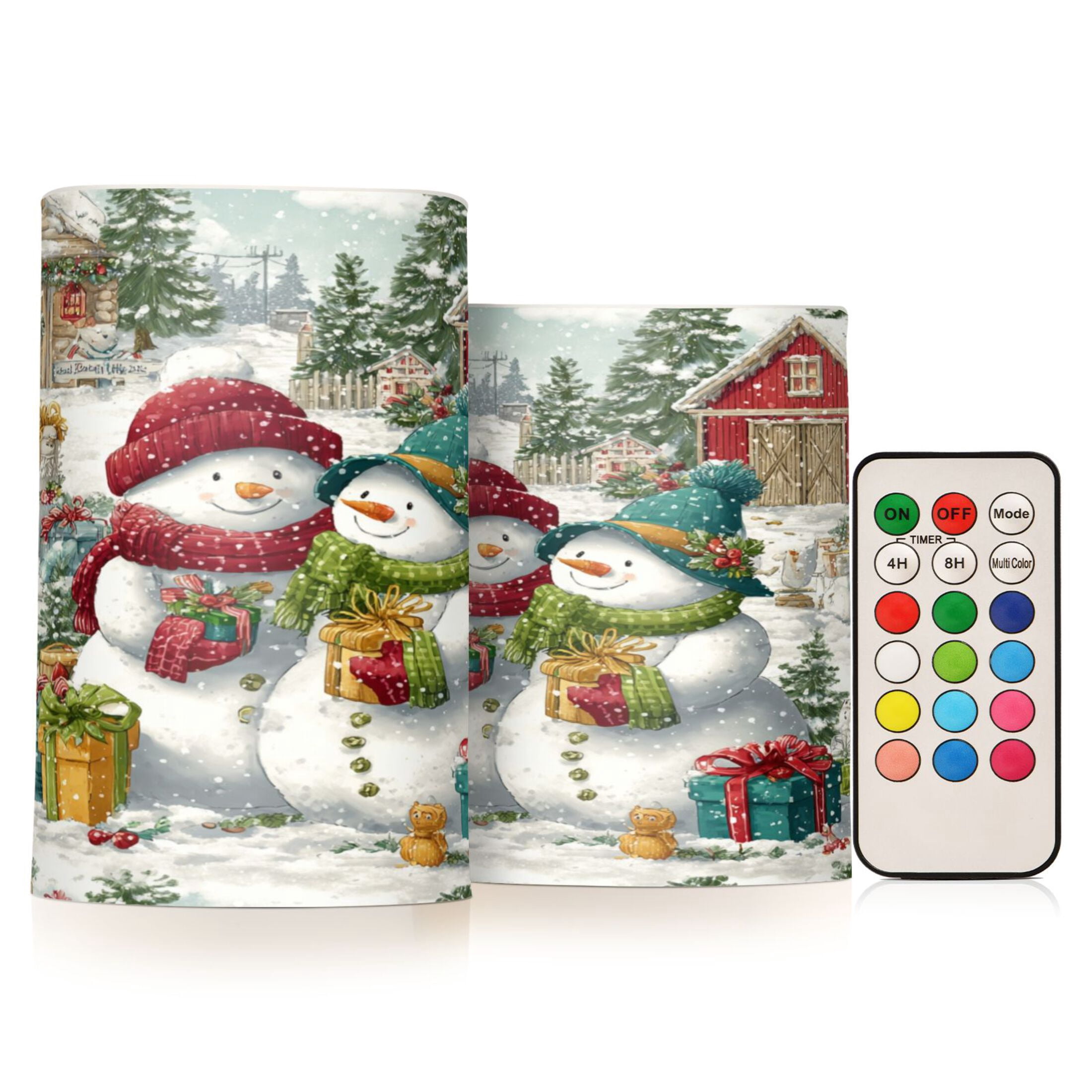 Set of 2 Flameless Candles Lights with Remote Control Flickering LED ...