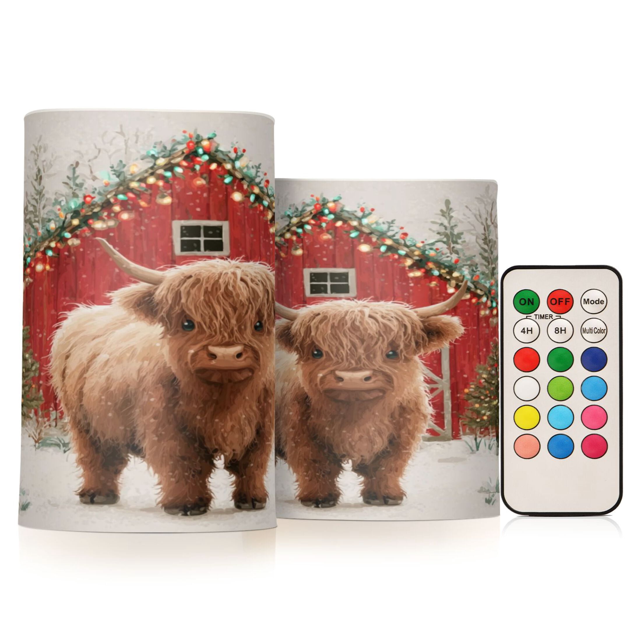 Set of 2 Flameless Candles Lights with Remote Control Flickering LED ...