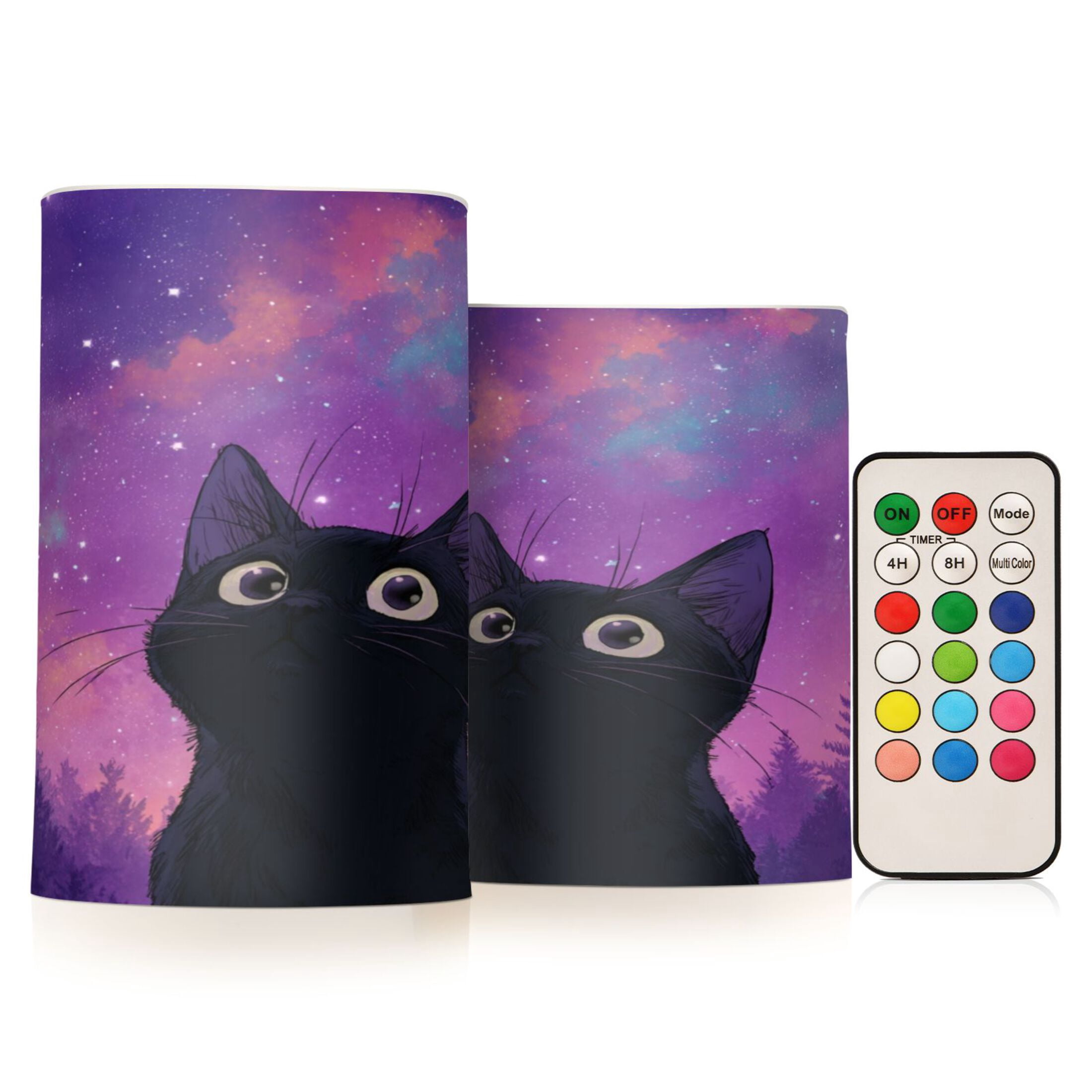 Set of 2 Flameless Candles Lights with Remote Control Flickering LED ...