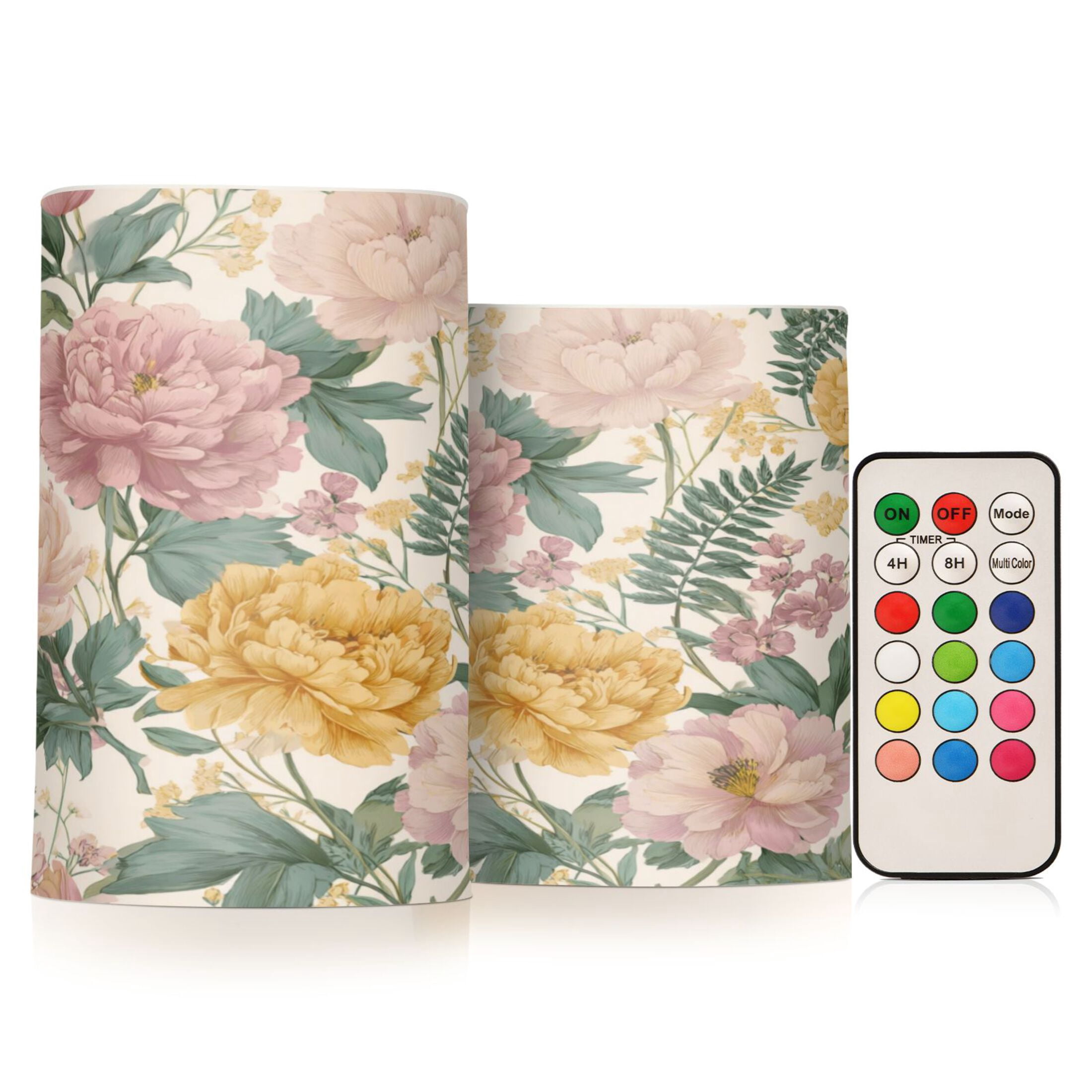 Set of 2 Flameless Candles Lights with Remote Control Flickering LED ...