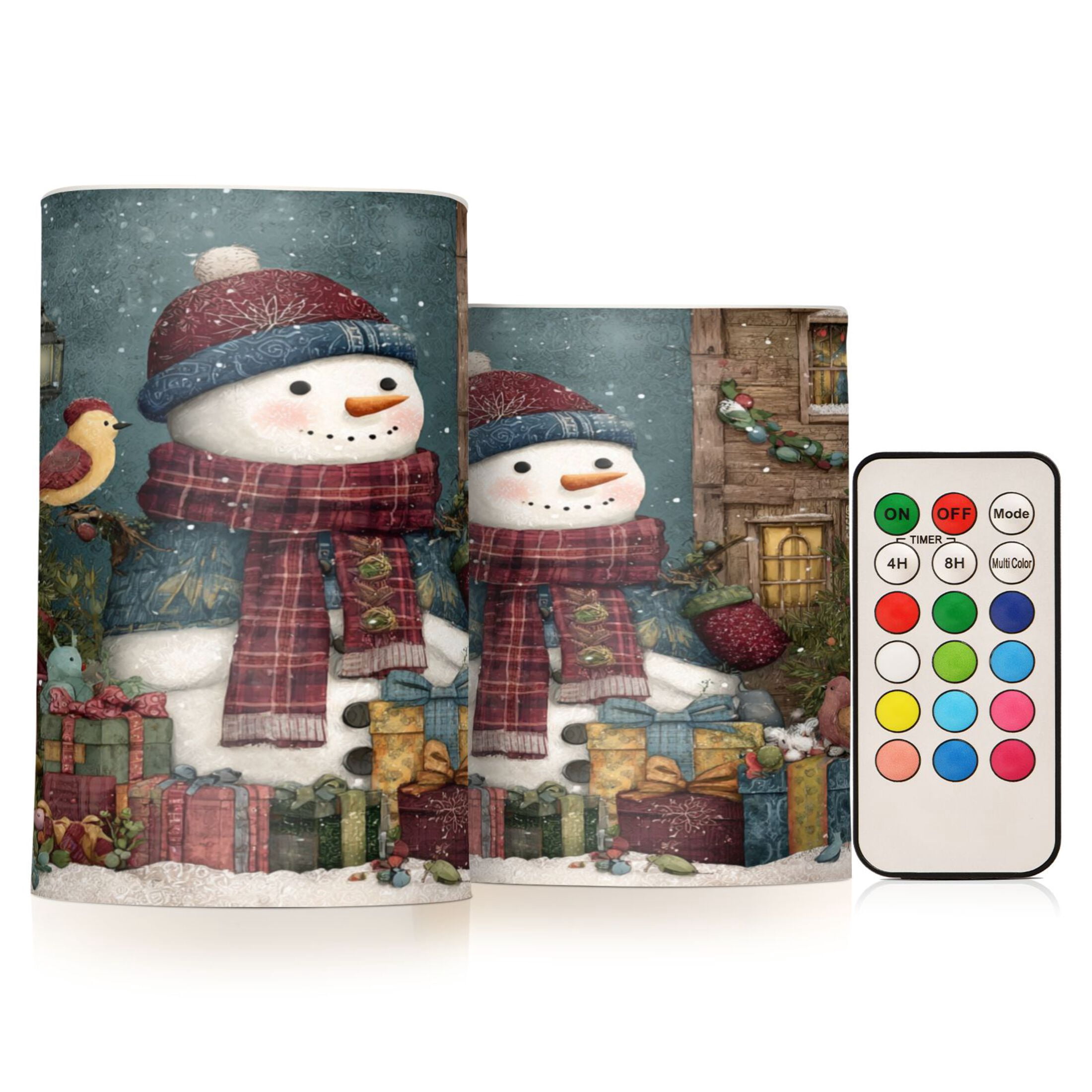 Set of 2 Flameless Candles Lights with Remote Control Flickering LED ...