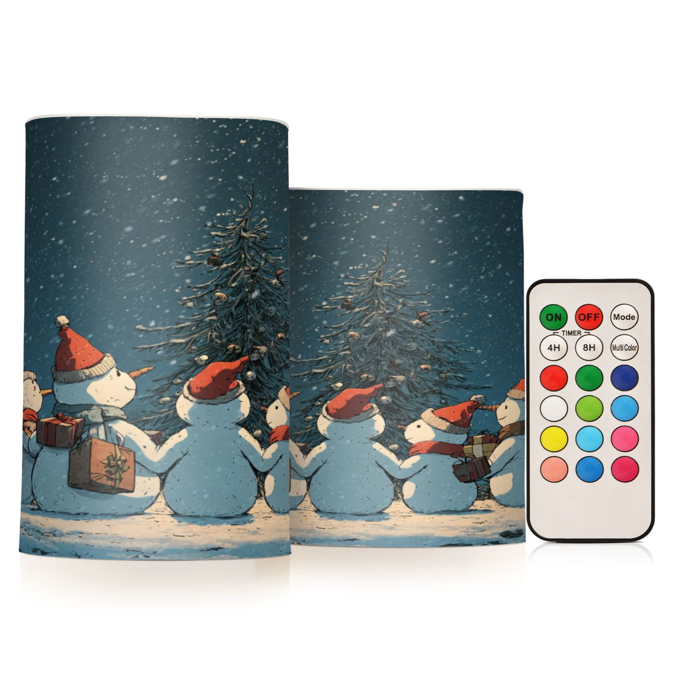 Set of 2 Flameless Candles Lights with Remote Control Flickering LED ...