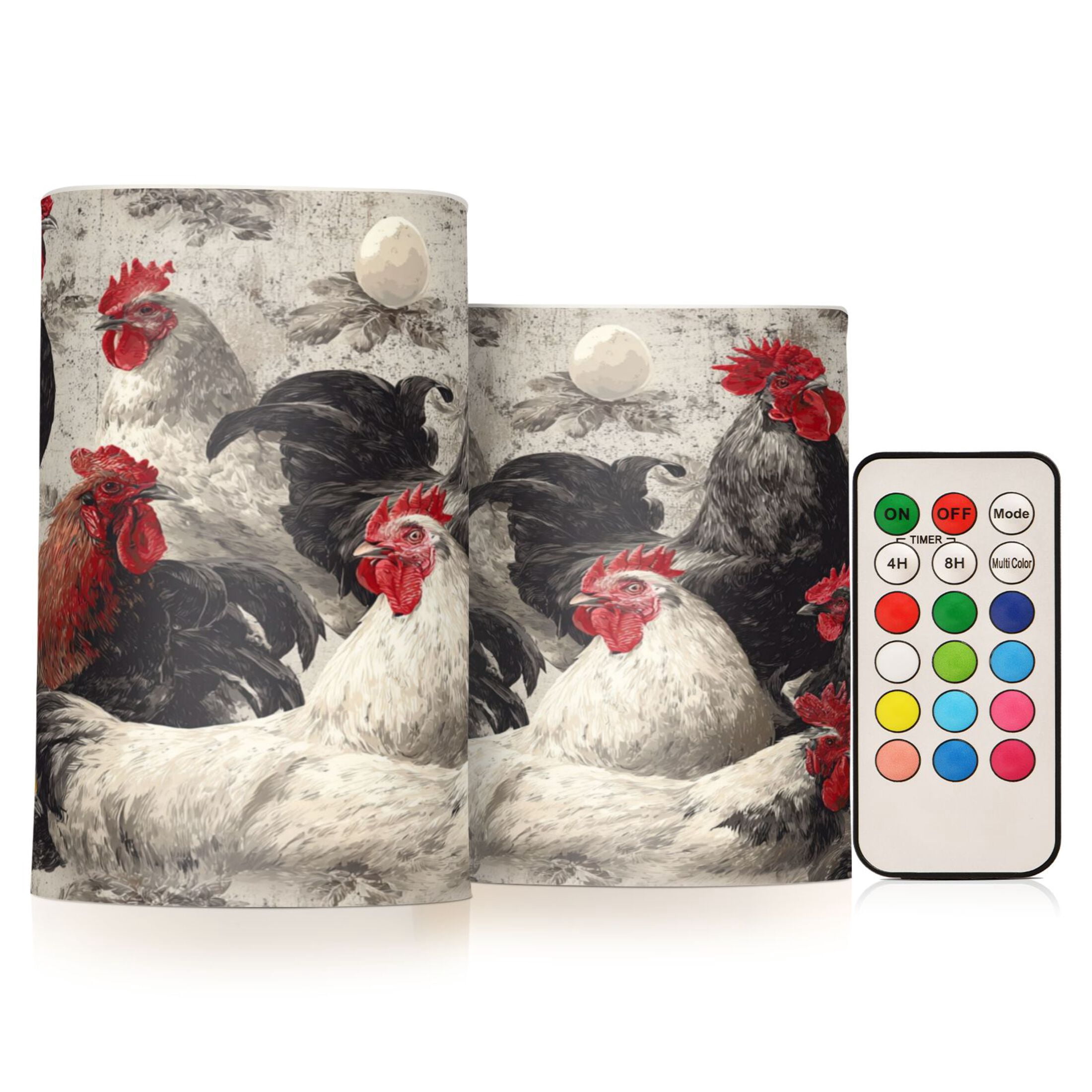 Set of 2 Flameless Candles Lights with Remote Control Flickering LED ...