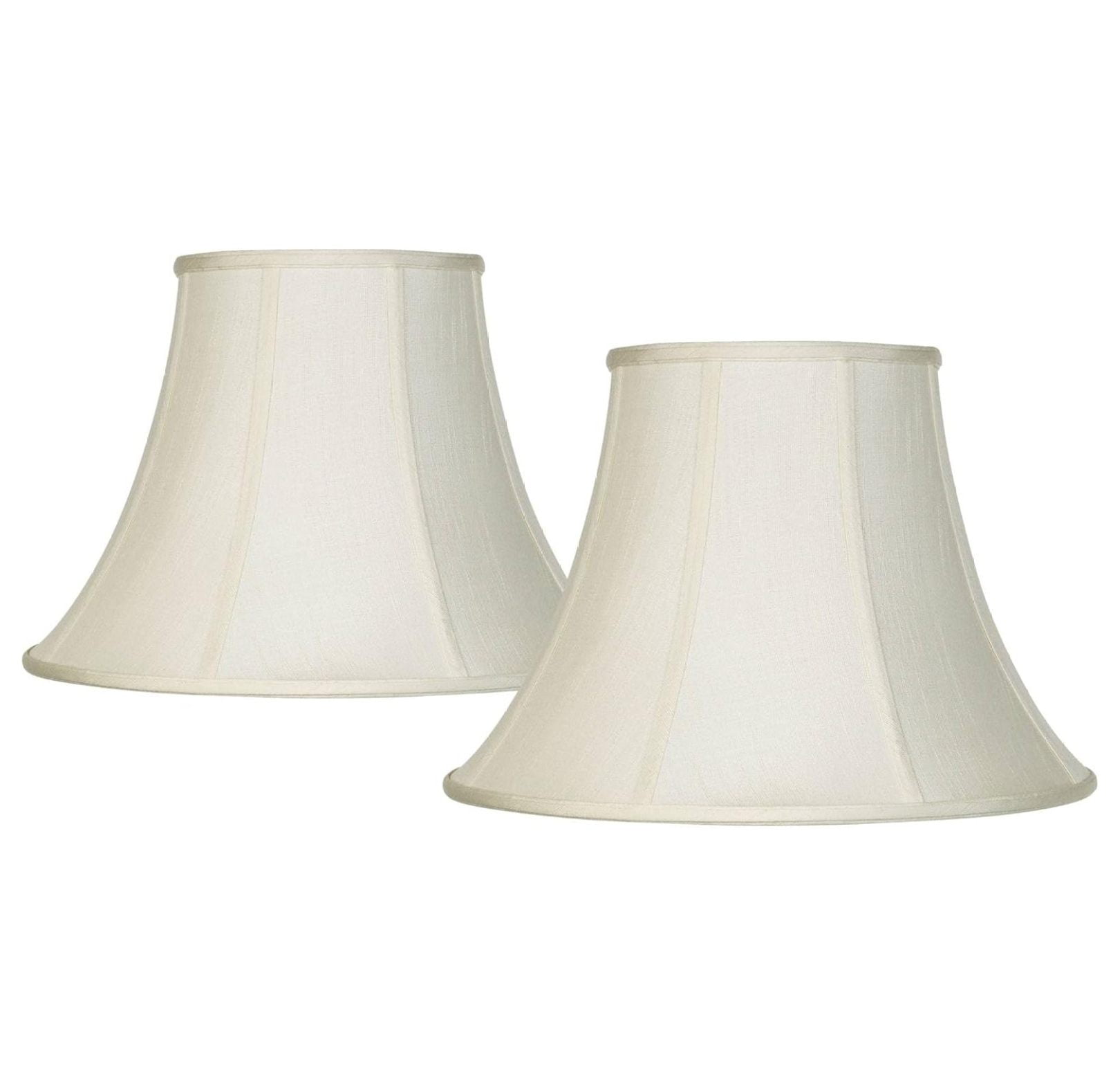 Set of 2 Flared Lamp Shades Cream Large 9" Top x 18" Bottom x 13" High ...