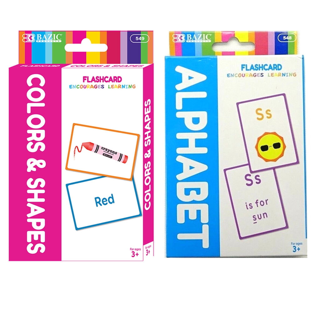 Set of 2 Flash Cards Alphabet Letters Colors Shapes Early Learning ...