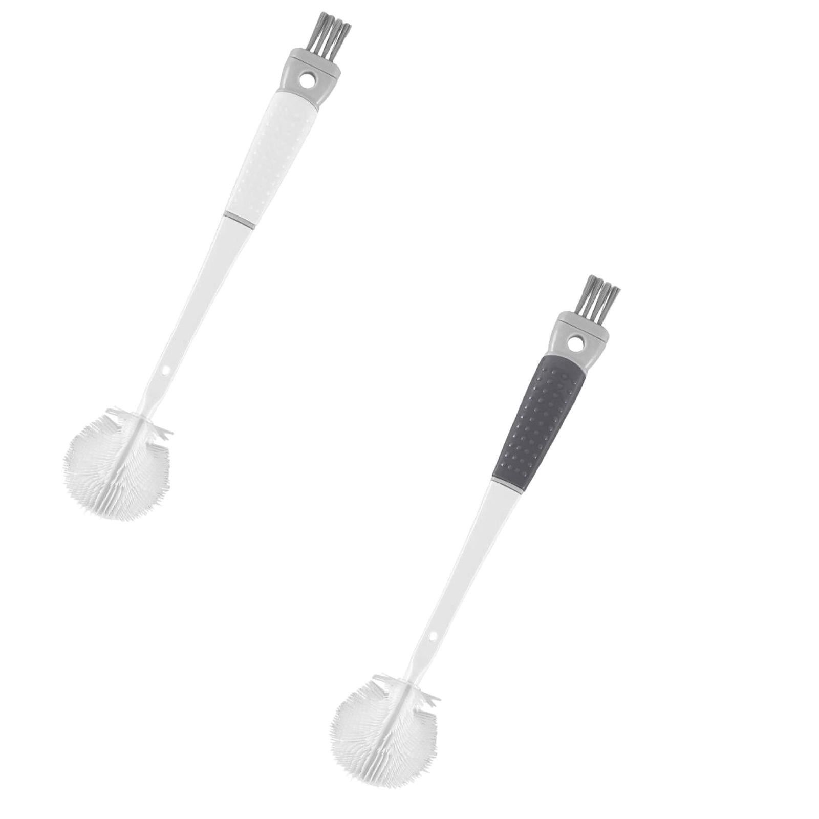 Set of 2 Flexible Long-Handle Silicone Bottle Brushes - Deep and ...
