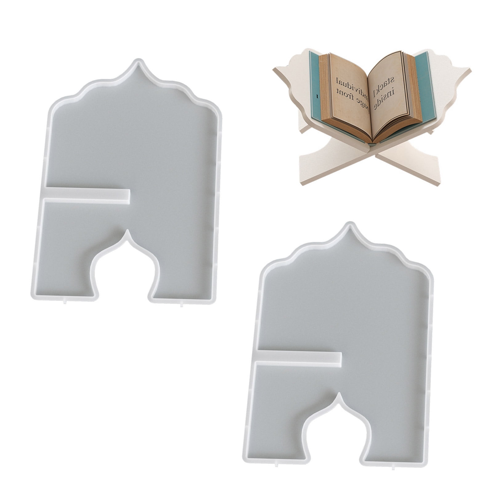 Set of 2 Flexible Silicone Craft Mold Decorative Stand Moulds for Resin ...