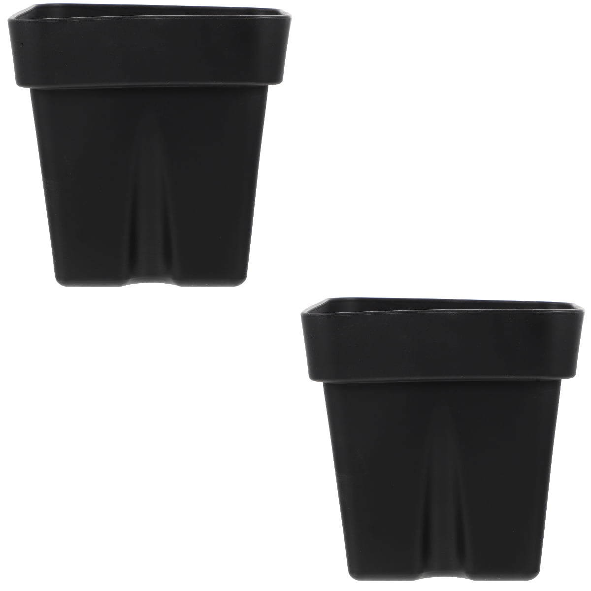 Set of 2 Flowerpot Garden Plant Pots Clear Indoor Plants Shelf Black ...