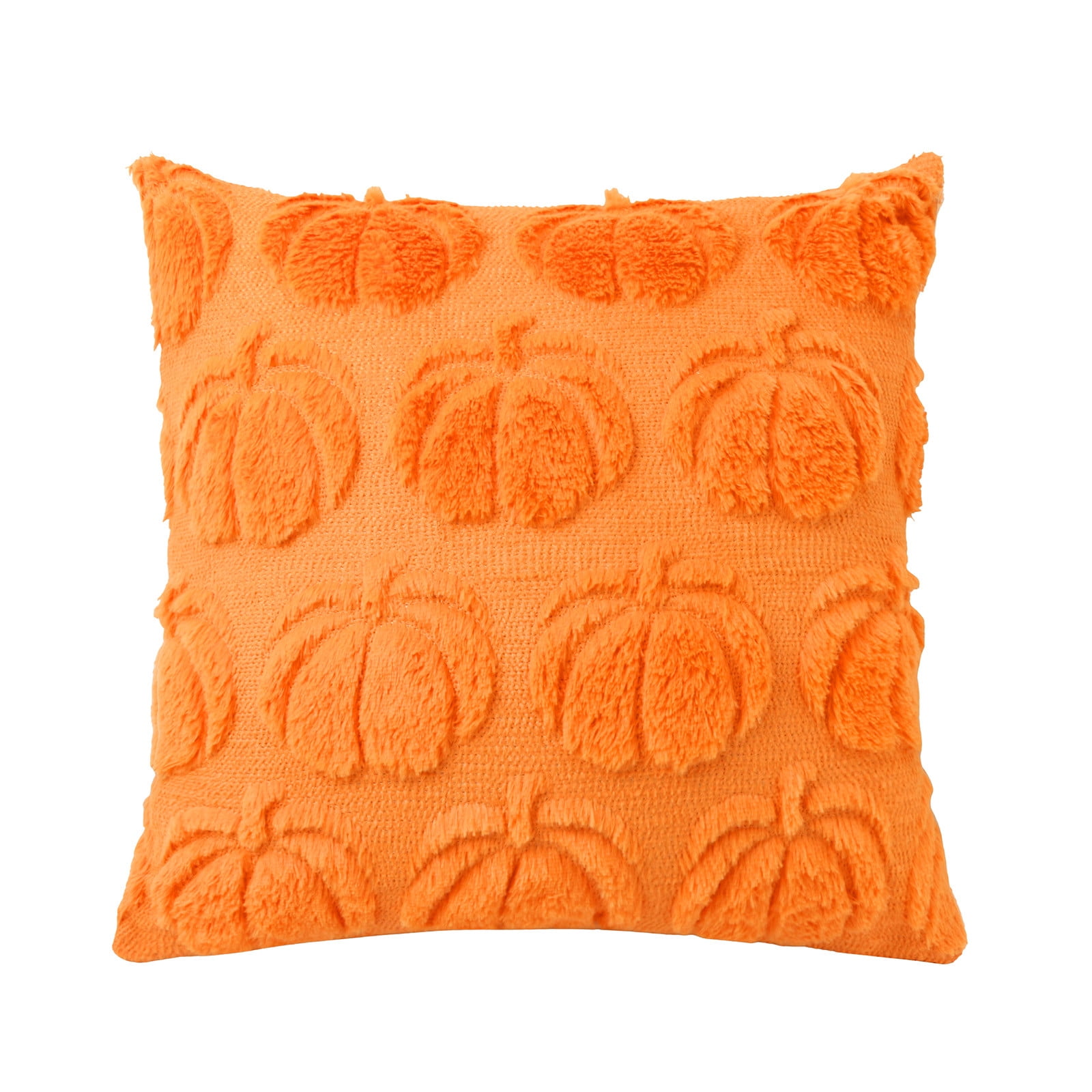Set of 2 Fluffy Rust Red Pumpkin Fall Pillow Covers – Autumn Farmhouse ...