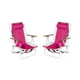 Set of 2 Folding Beach Chair for Adults, 4 Position Portable Backpack ...