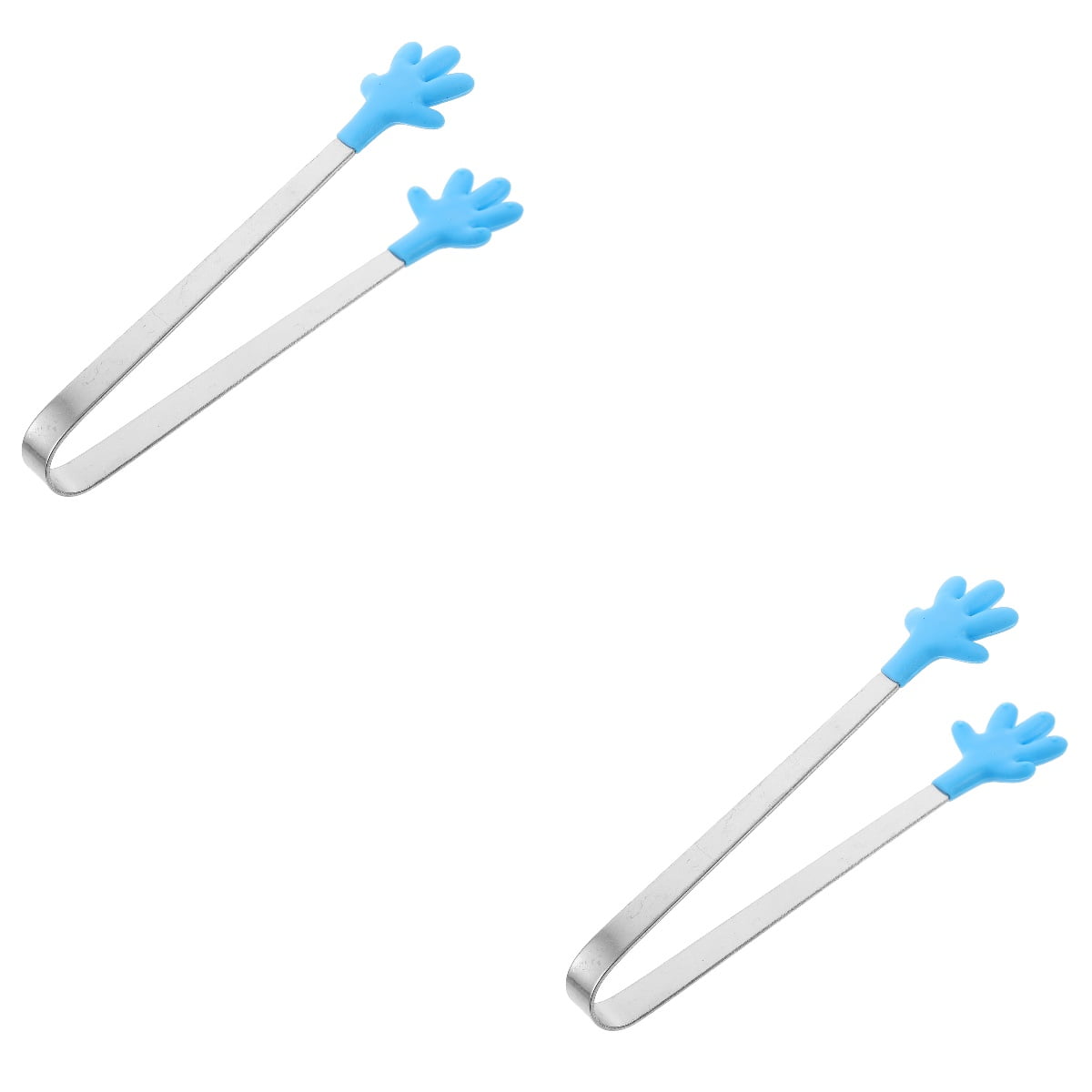 Set of 2 Food Stainless Steel Tongs Tiny Tongs Sliver Small Ice Tongs ...