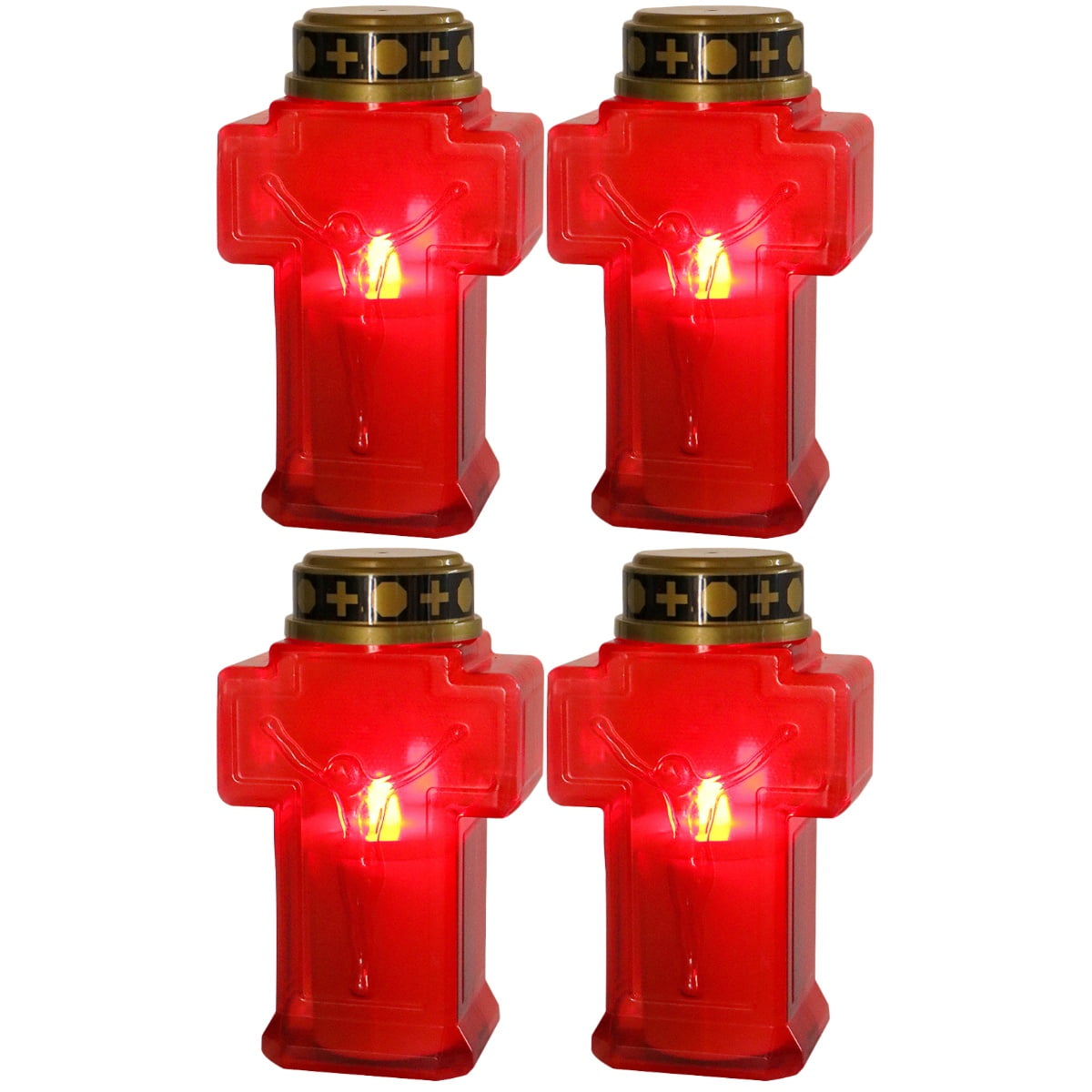 FESTFENDS Brightness Security Candles Red Plastic 4Pcs 6.0x2.7in ...