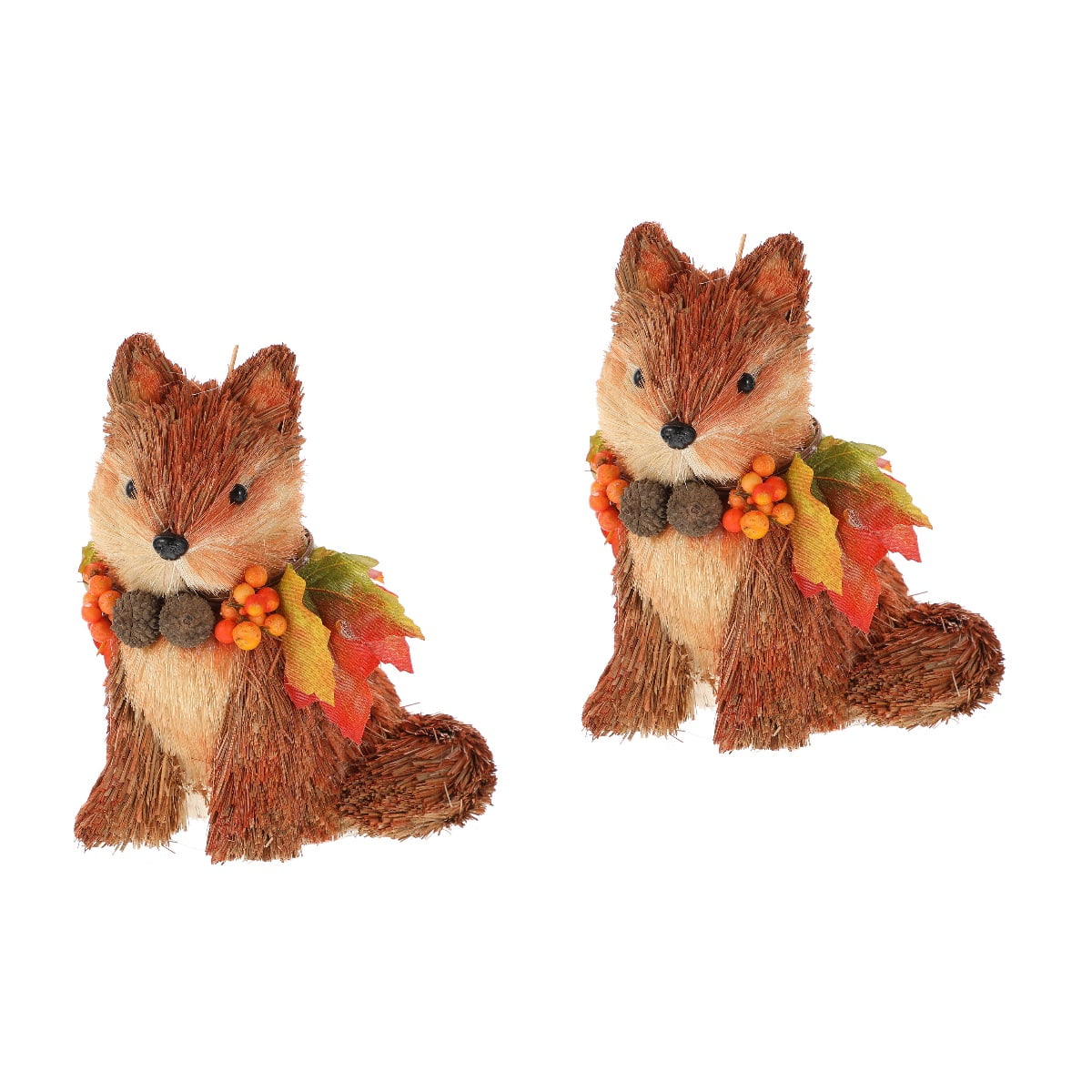 Set of 2 Garden Statue Animals Model Paintable Figurines Fall ...