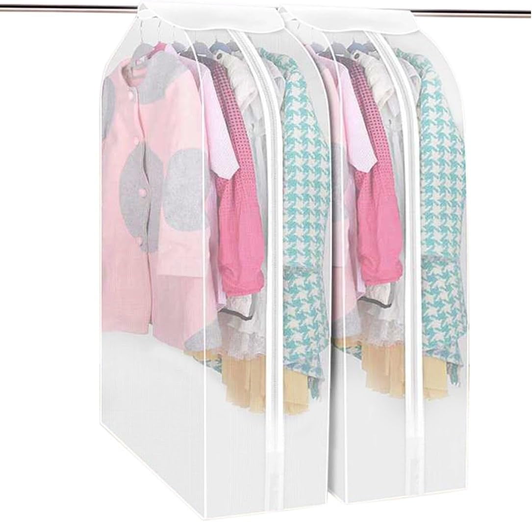 Set of 2 Garment Bags Stereo Garment Bags Garment Suit Coat Dust Cover ...
