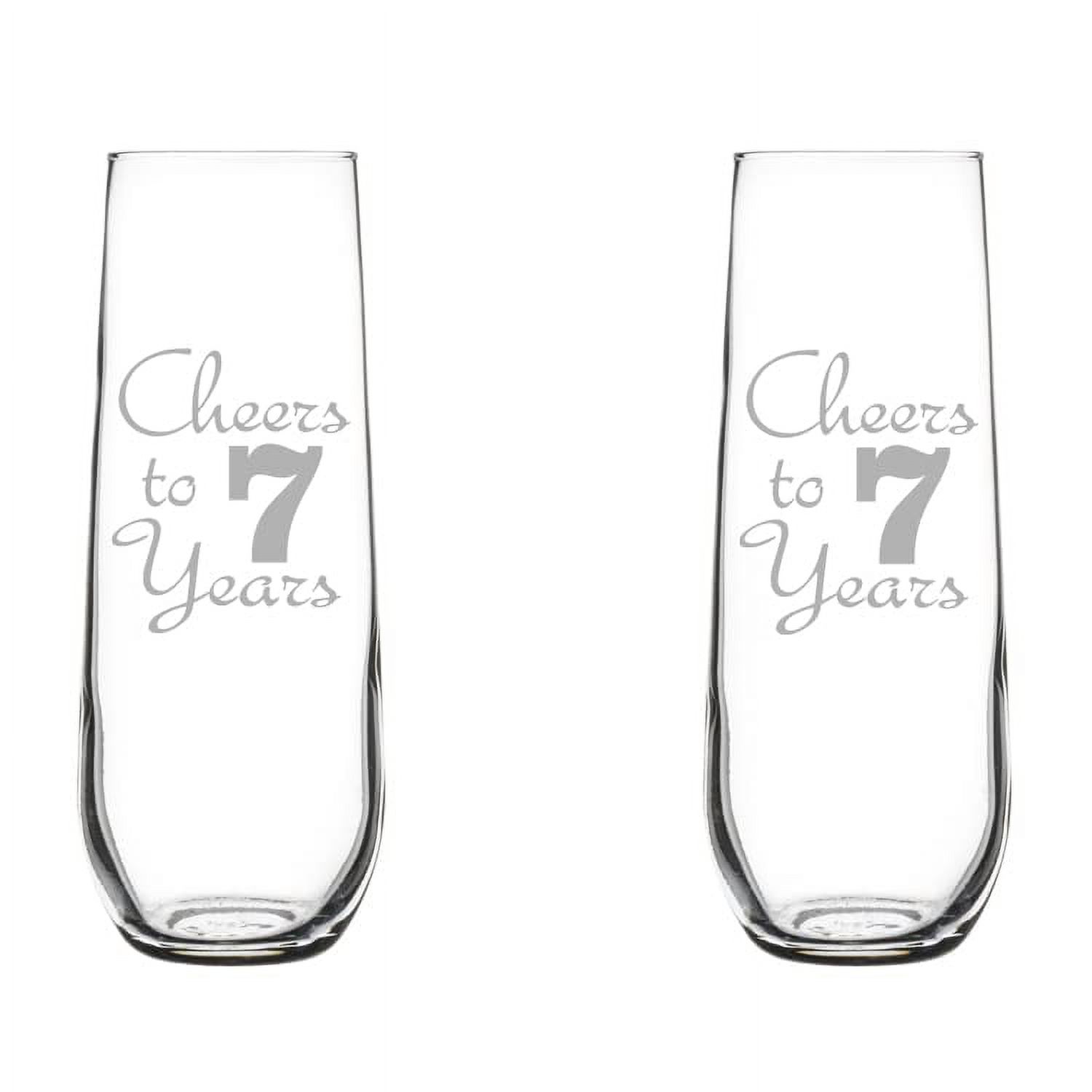 Set of 2 Glass Champagne Flutes Sparkling Wine Glasses Anniversary ...