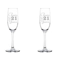 Set of 2 Glass Champagne Flutes Sparkling Wine Glasses Birthday ...