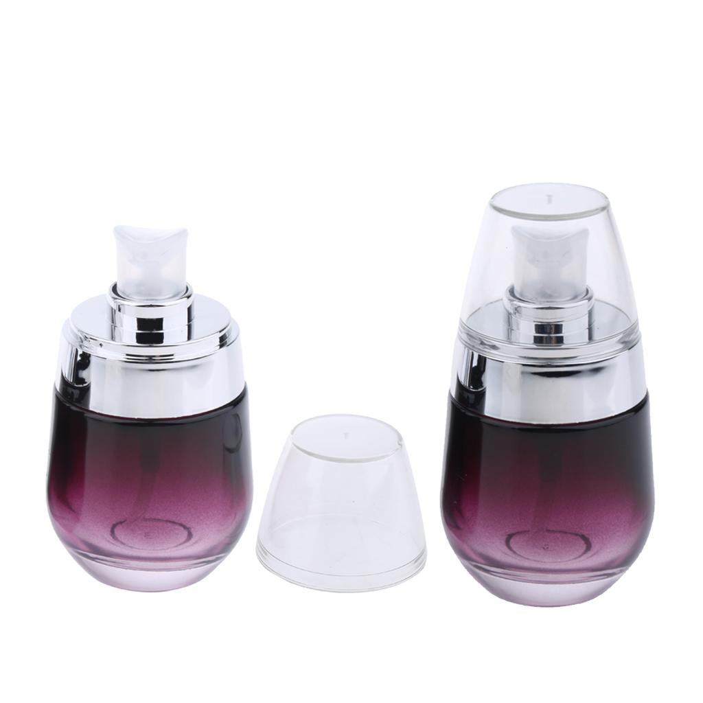 Set of 2 Glass Pump Dispenser Cream Dispenser Pump Bottle And Dispenser ...