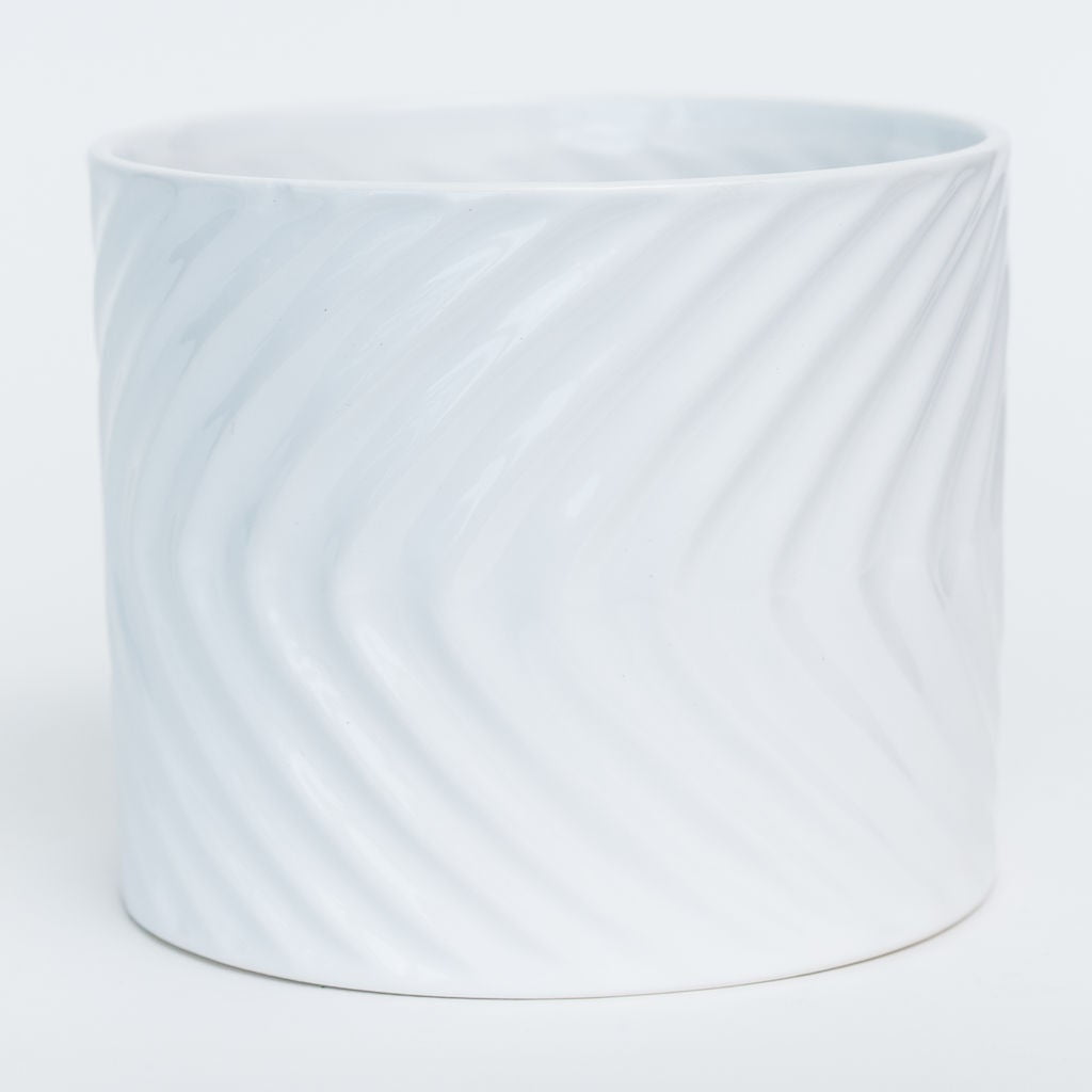 Set of 2 Glazed White Swirl Planter - Walmart.com