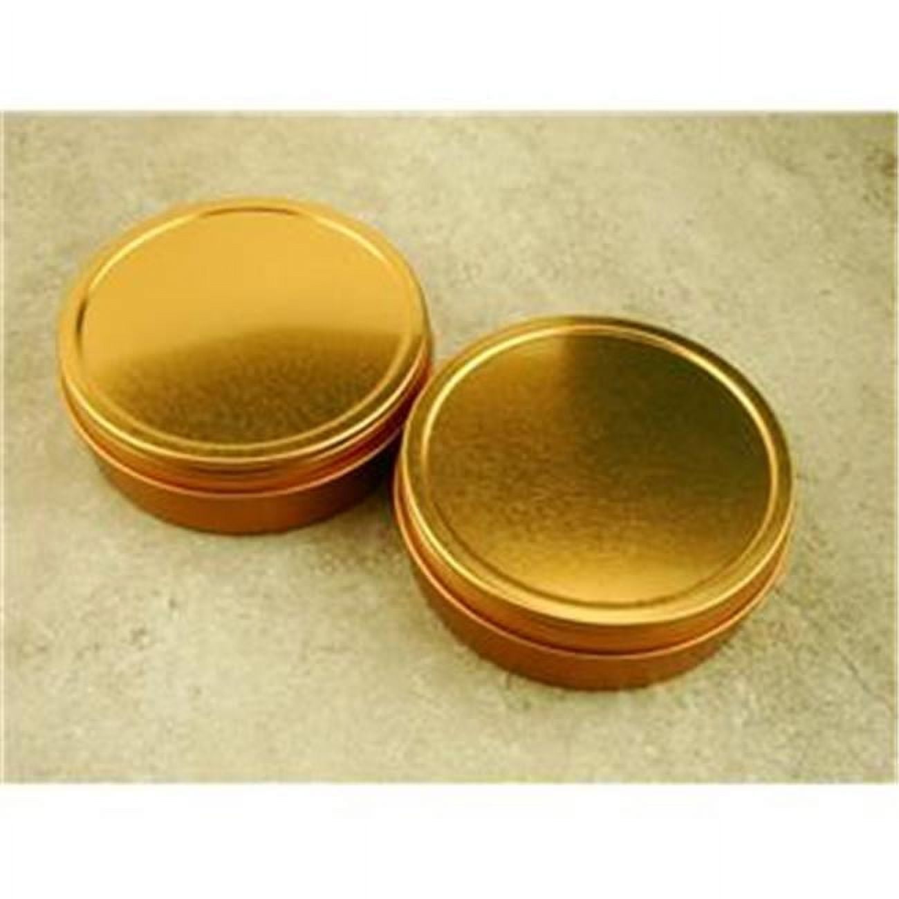 Set of 2 Gold 3In Round Sample Tins, Screw On Lid, Metal, Specimen ...