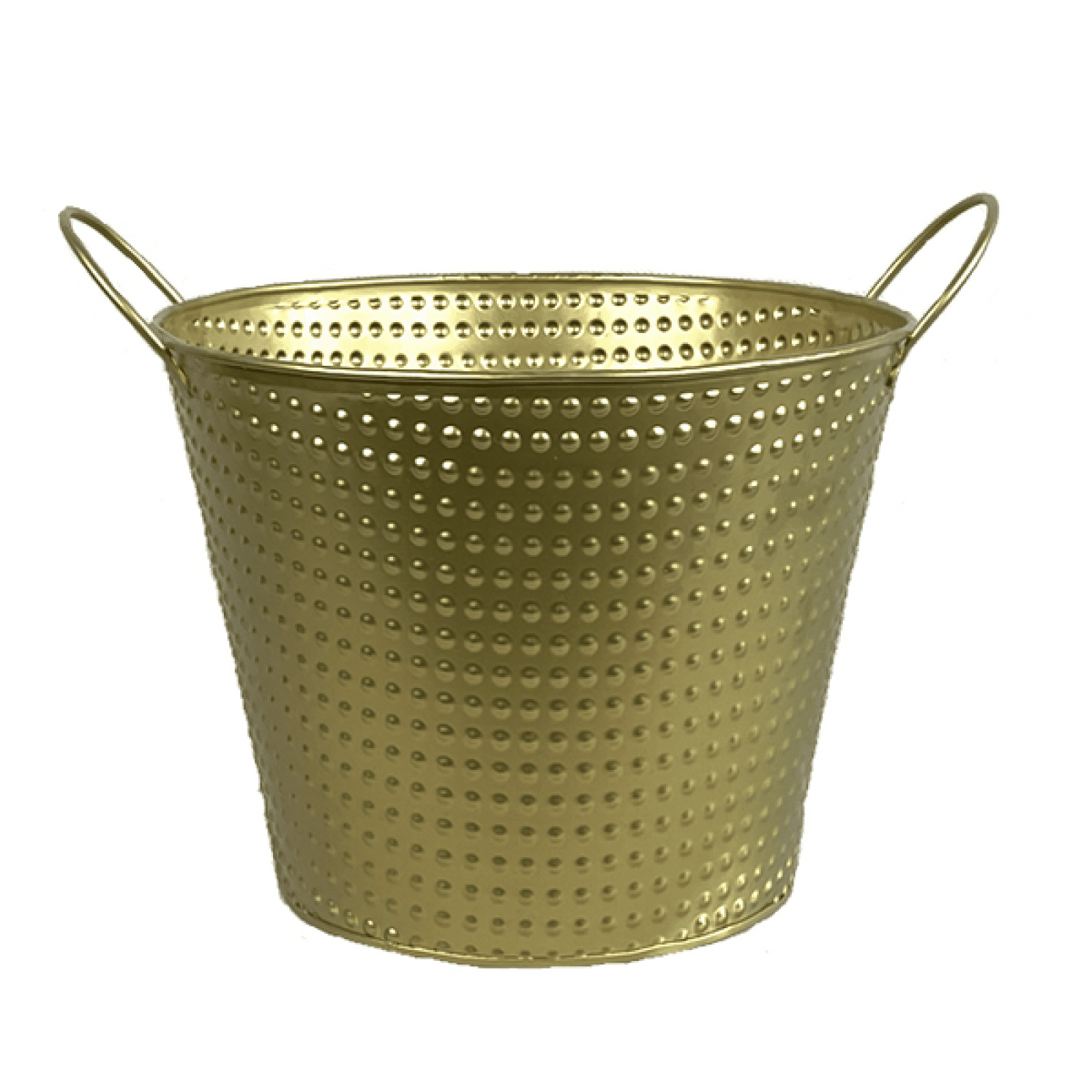 Set of 2 Gold Embossed Metal With Ear Handles Bucket - Walmart.com