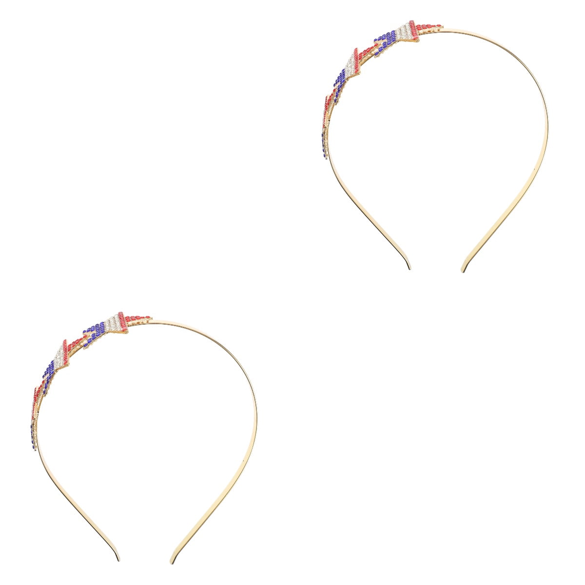 Set of 2 Gold Headband Independence Day Patriotic Hairband Headpiece ...