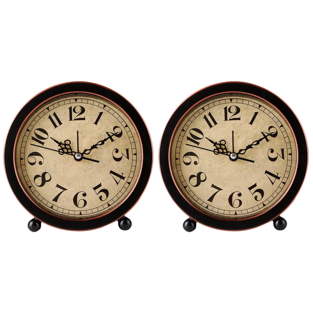 Set of 2 Gold Home Decor Alarm Clocks Digital Table Flip Stylish Travel ...