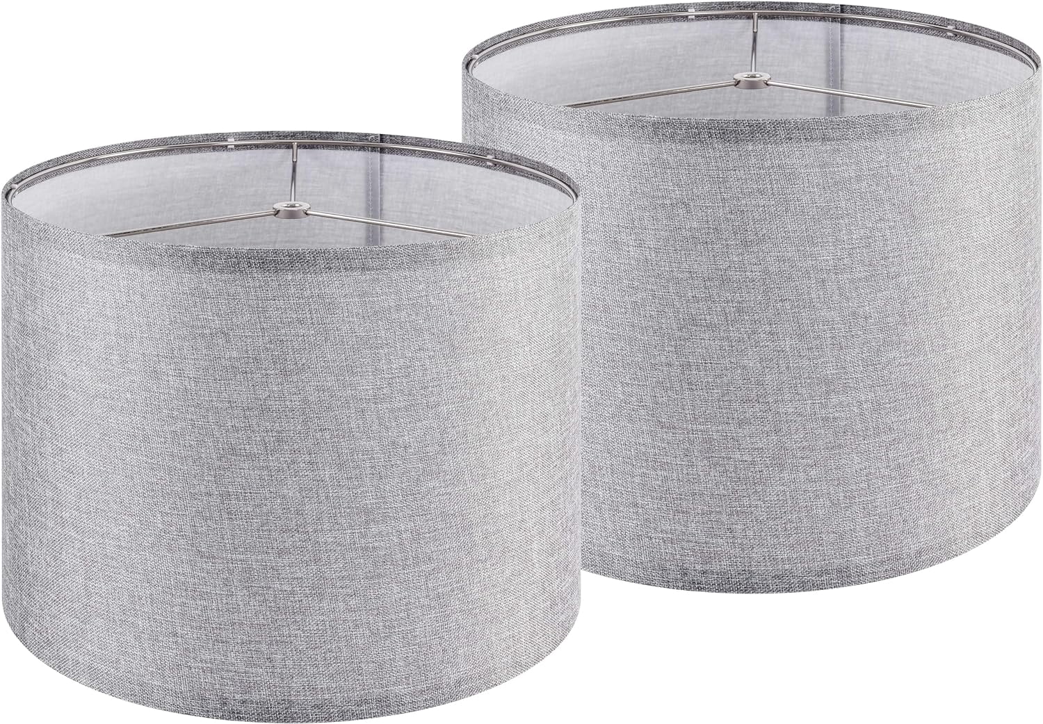 Set of 2 Gray Lamp Shade, Natural Linen Lampshades 13" Top x 13" Bottom ...