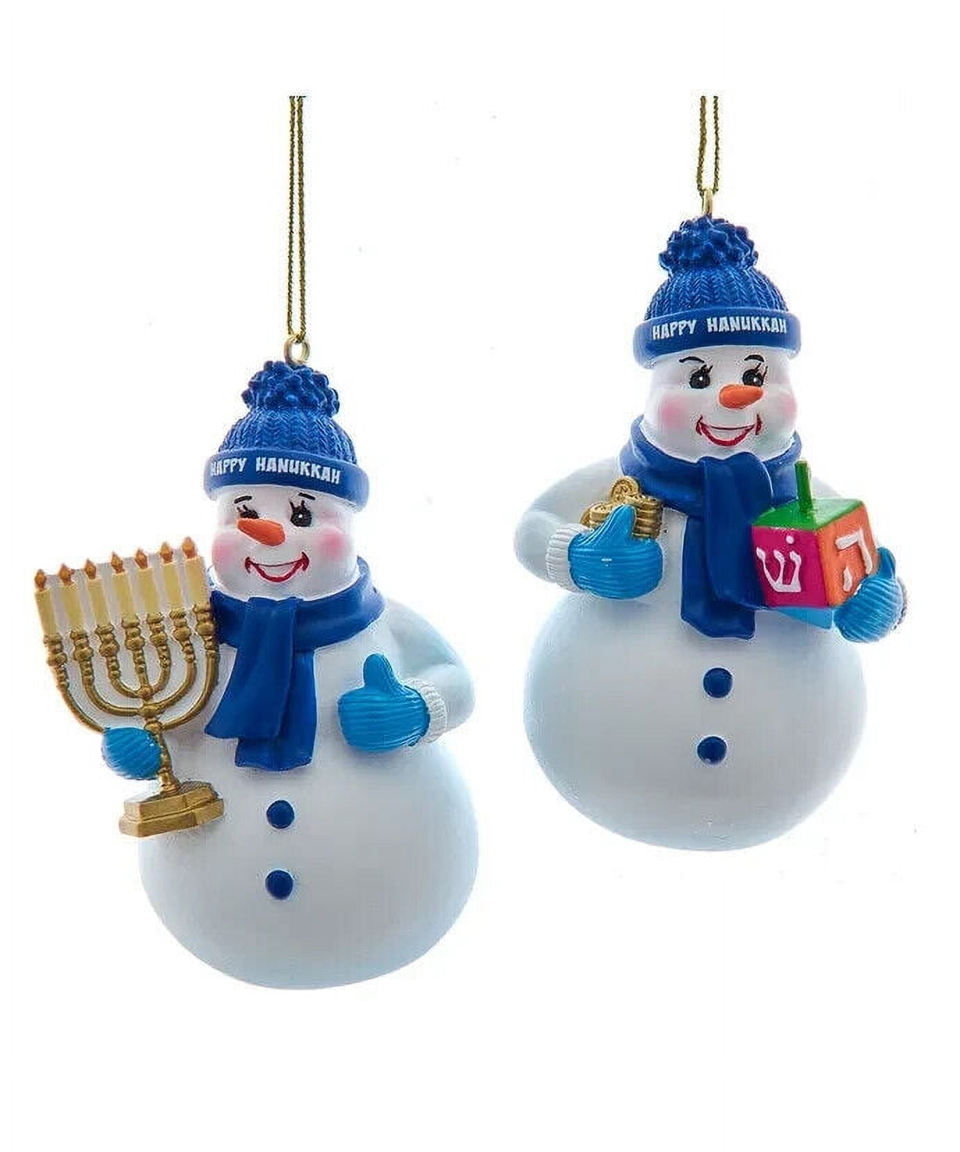 Set of 2 HAPPY HANUKKAH Snowman Ornaments by Kurt Adler - Walmart.com