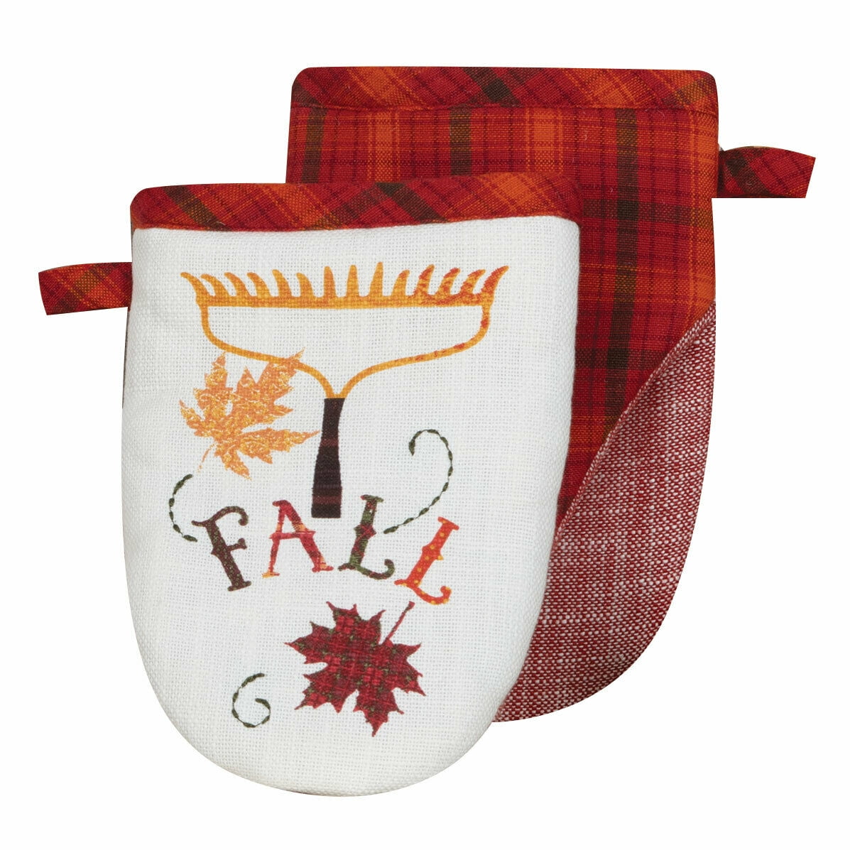 Set of 2 HELLO FALL Autumn Leaves Grabber Potholder Kitchen Mitts, by ...