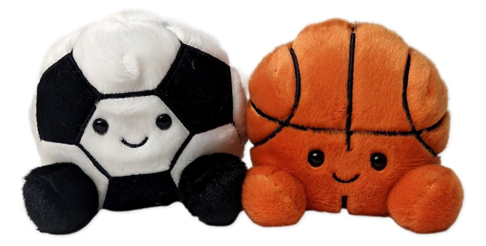Set of 2 HOOPS BASKETBALL & STRIKER SOCCER BALL Palm Pals 5" Plush ...