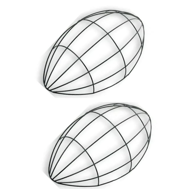 (Set of 2) HTL Football-Shaped Metal Wire Wreath Frame, 3D Oval DIY Egg ...