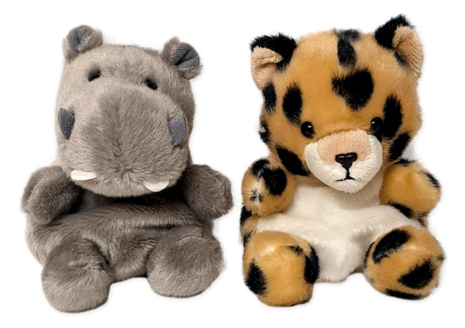 Set of 2 HUNK HIPPO & CHUTNEY CHEETAH Palm Pals 5" Stuffed Animal Plush ...