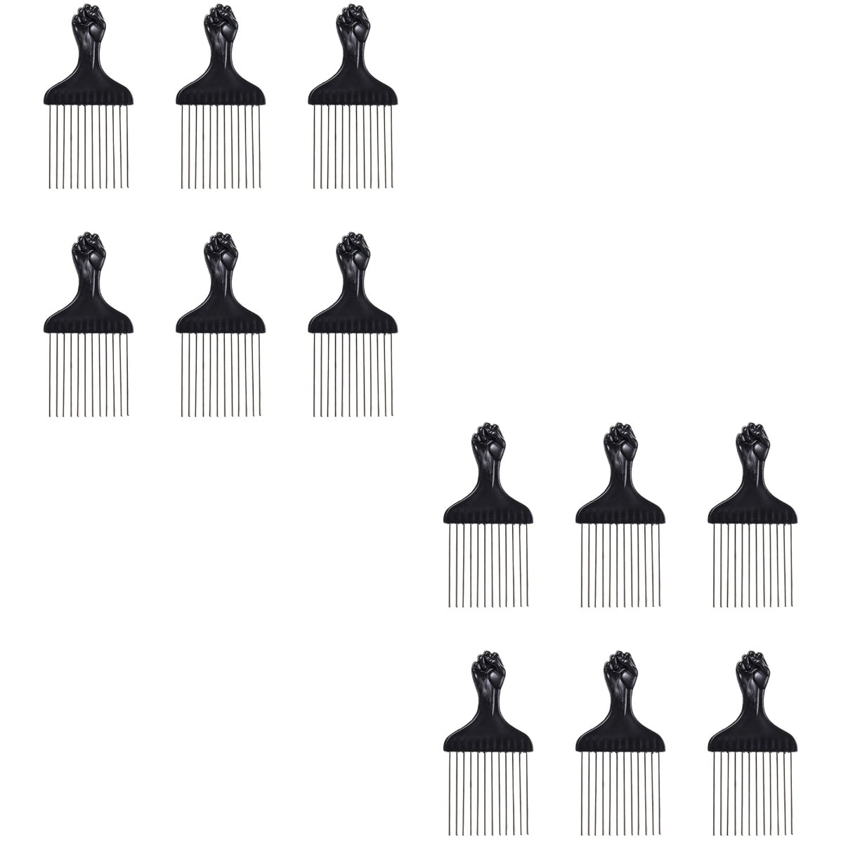 Set of 2 Hair Brush Comb with Metal Pick Combs for Men Perm Knotting ...