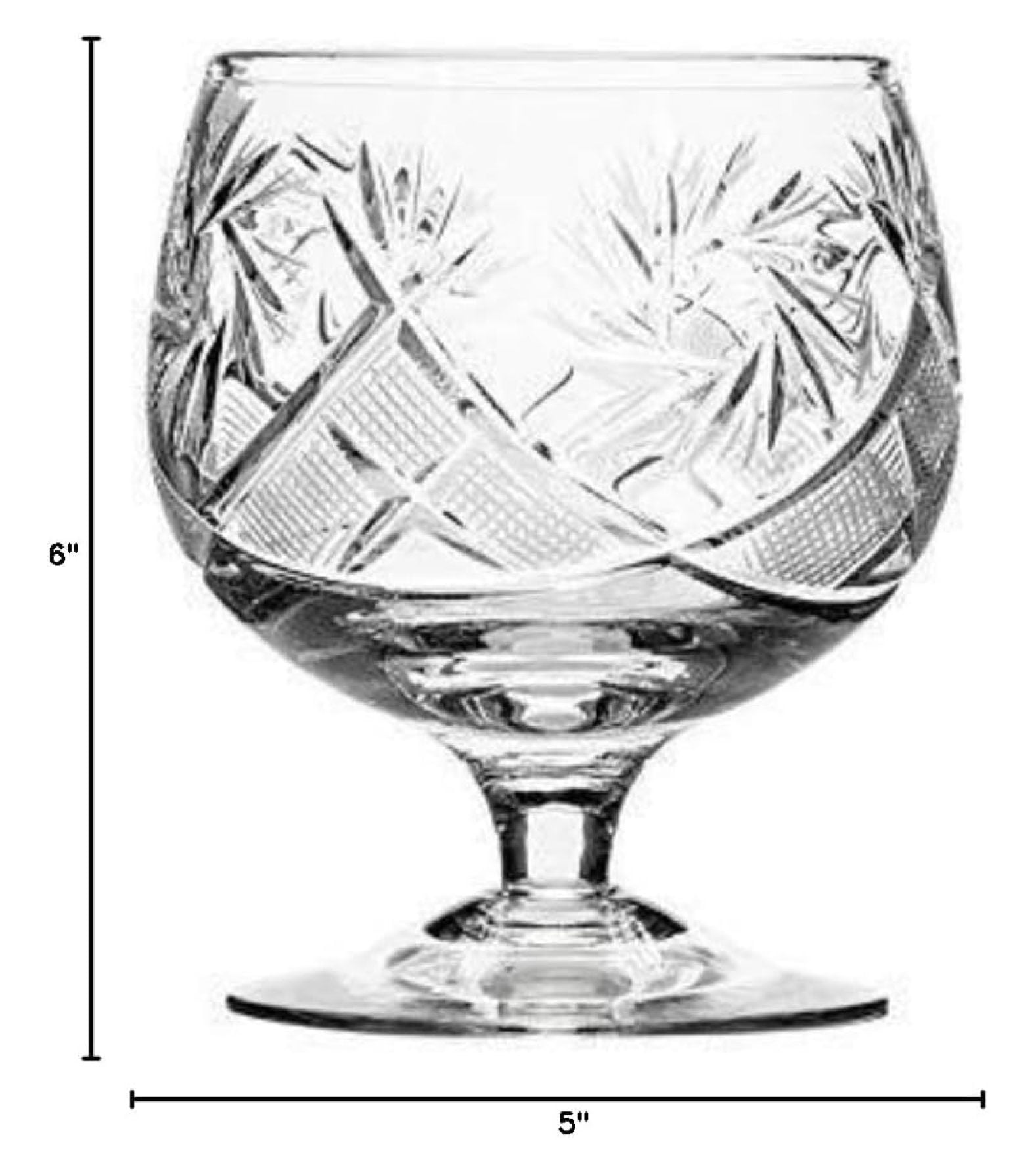 Set of 2 Hand Made Vintage Crystal Glasses, Brandy & Cognac Snifter ...