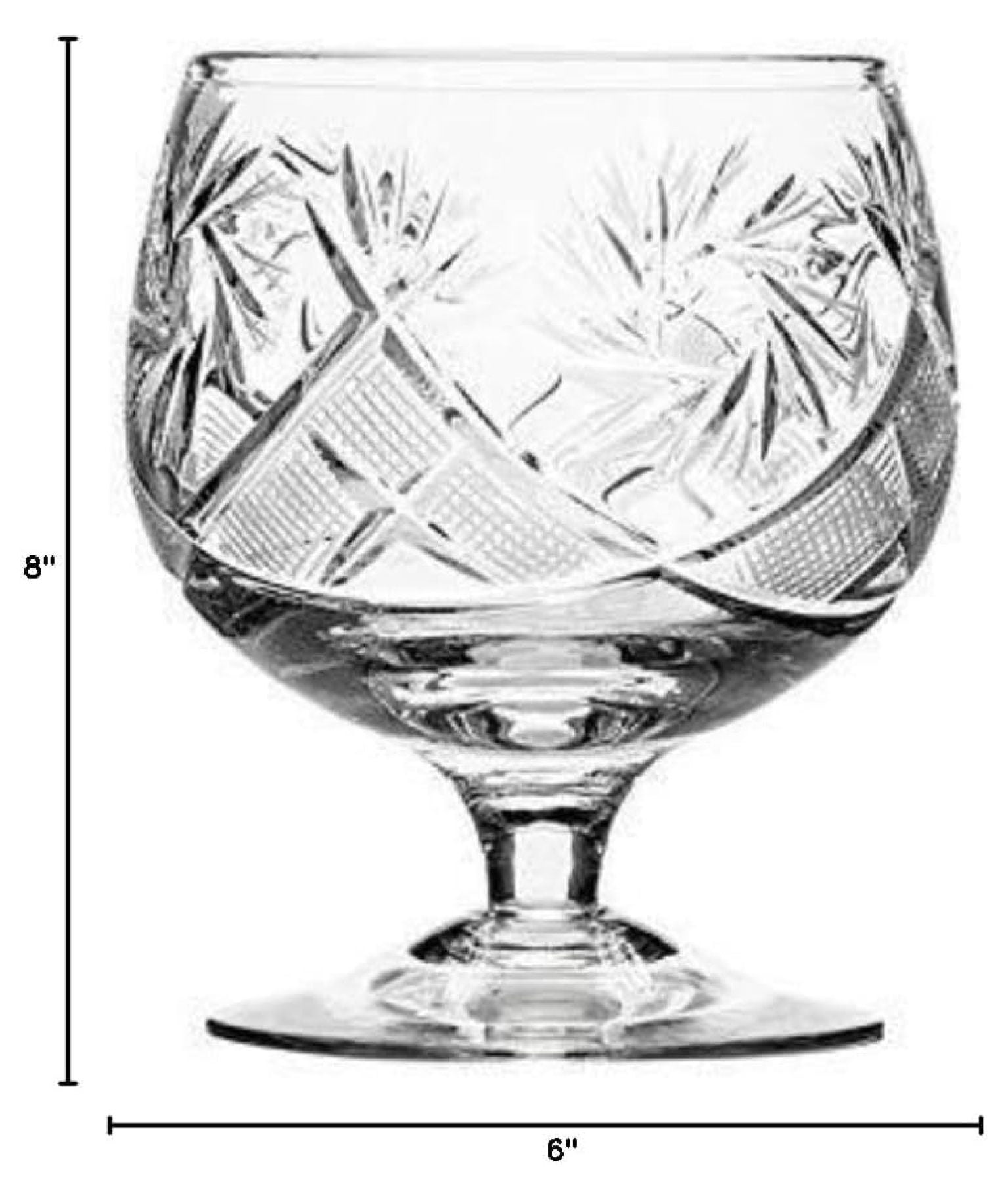 Set of 2 Hand Made Vintage Crystal Glasses, Brandy & Cognac Snifter ...