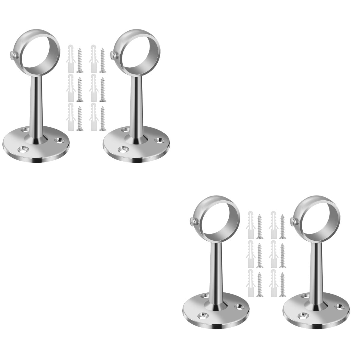 Set of 2 Hanging Rod Stick Curtain Rod Holder Curtain Stand and Tube ...