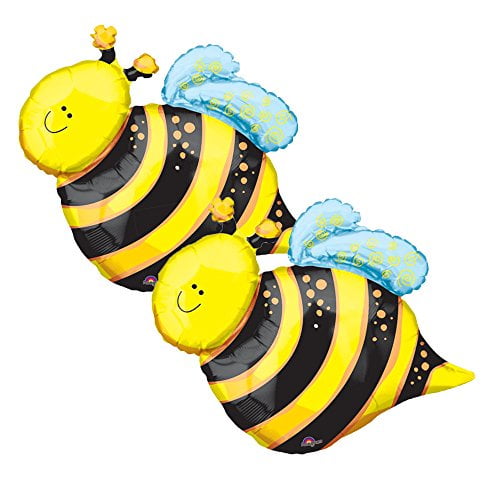 Set of 2 Happy Yellow Bumblebee 25" Foil Party Balloons - Walmart.com