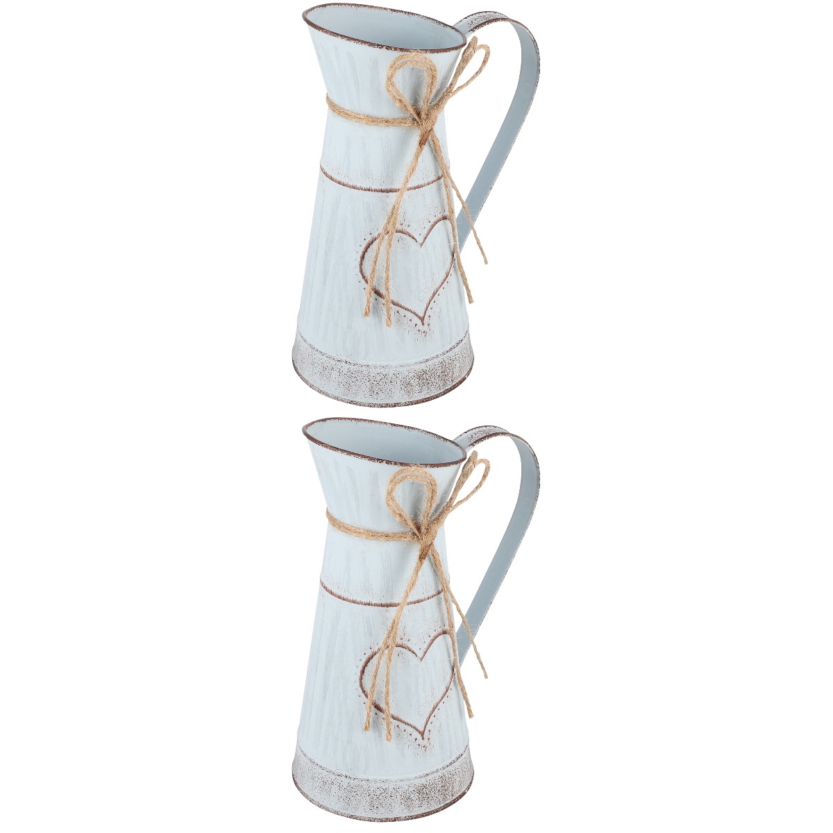 Set of 2 Heart Shaped Flower Arrangement Water Pitcher Water Jug Home ...