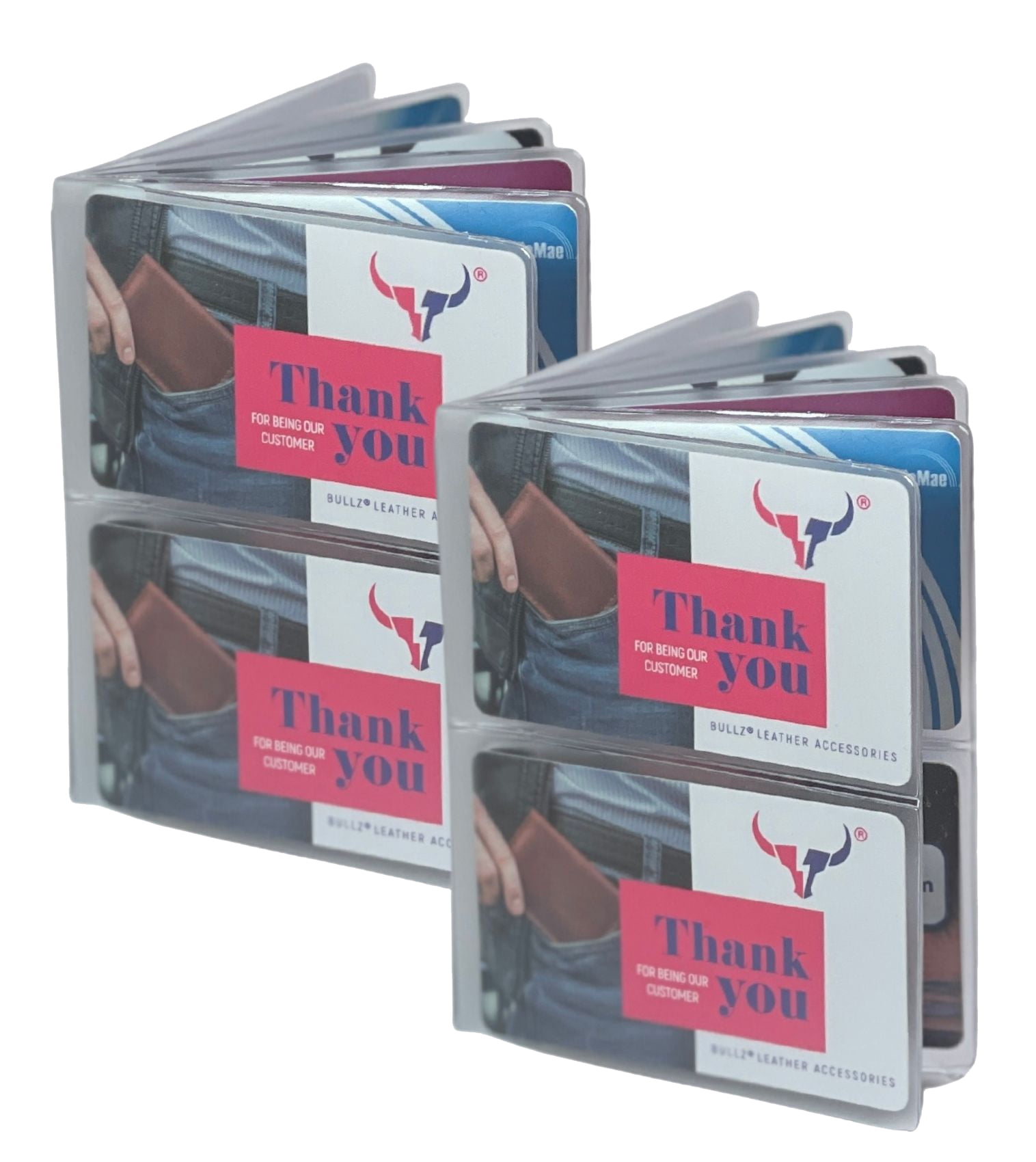 Set of 2 Heavy Duty Vinyl 6 Pages Hipster Wallet Inserts for Mens ...