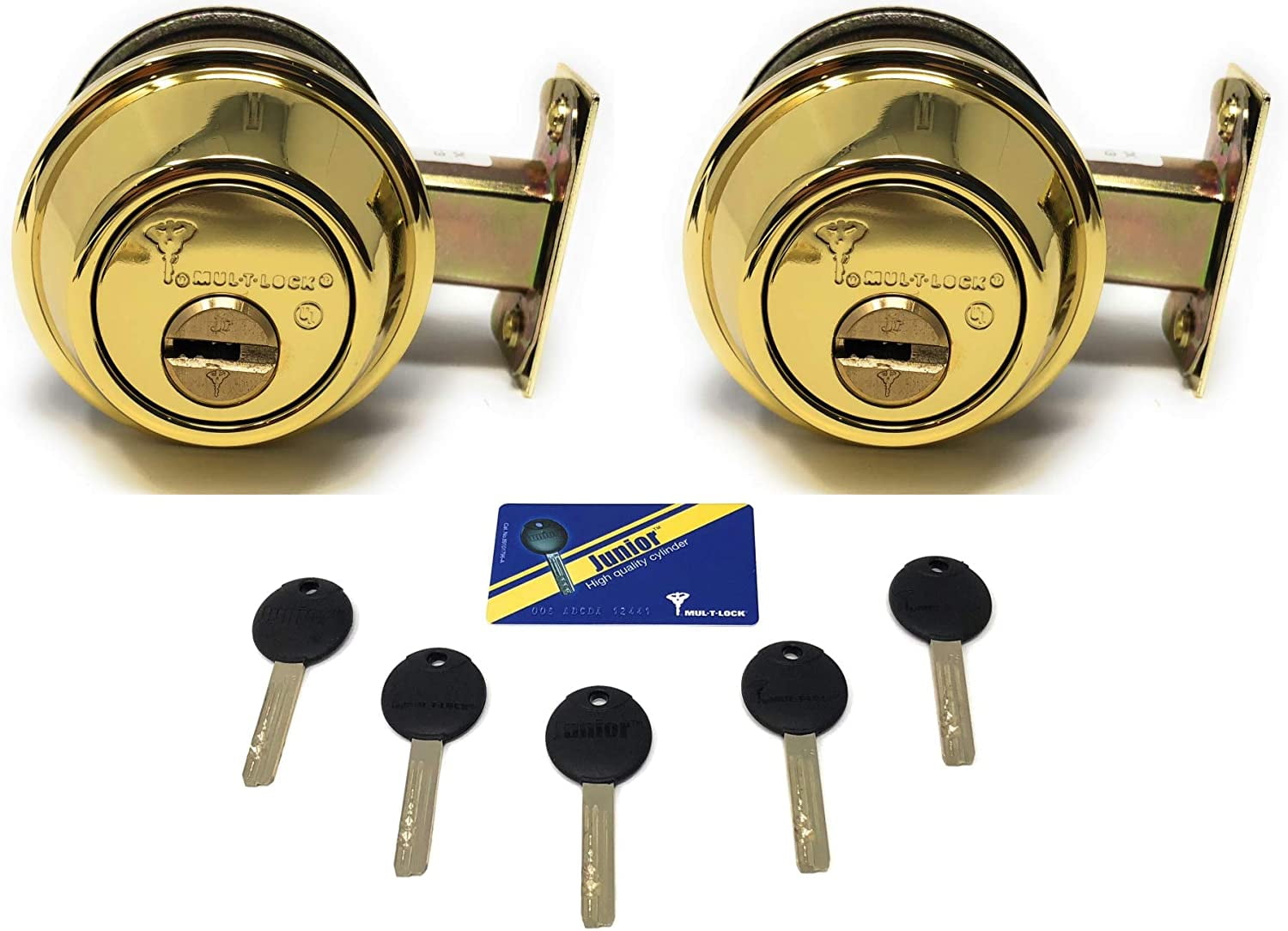 Set of 2 High Security Mul-T Lock Cronus Junior Deadbolts with 5 Keys ...