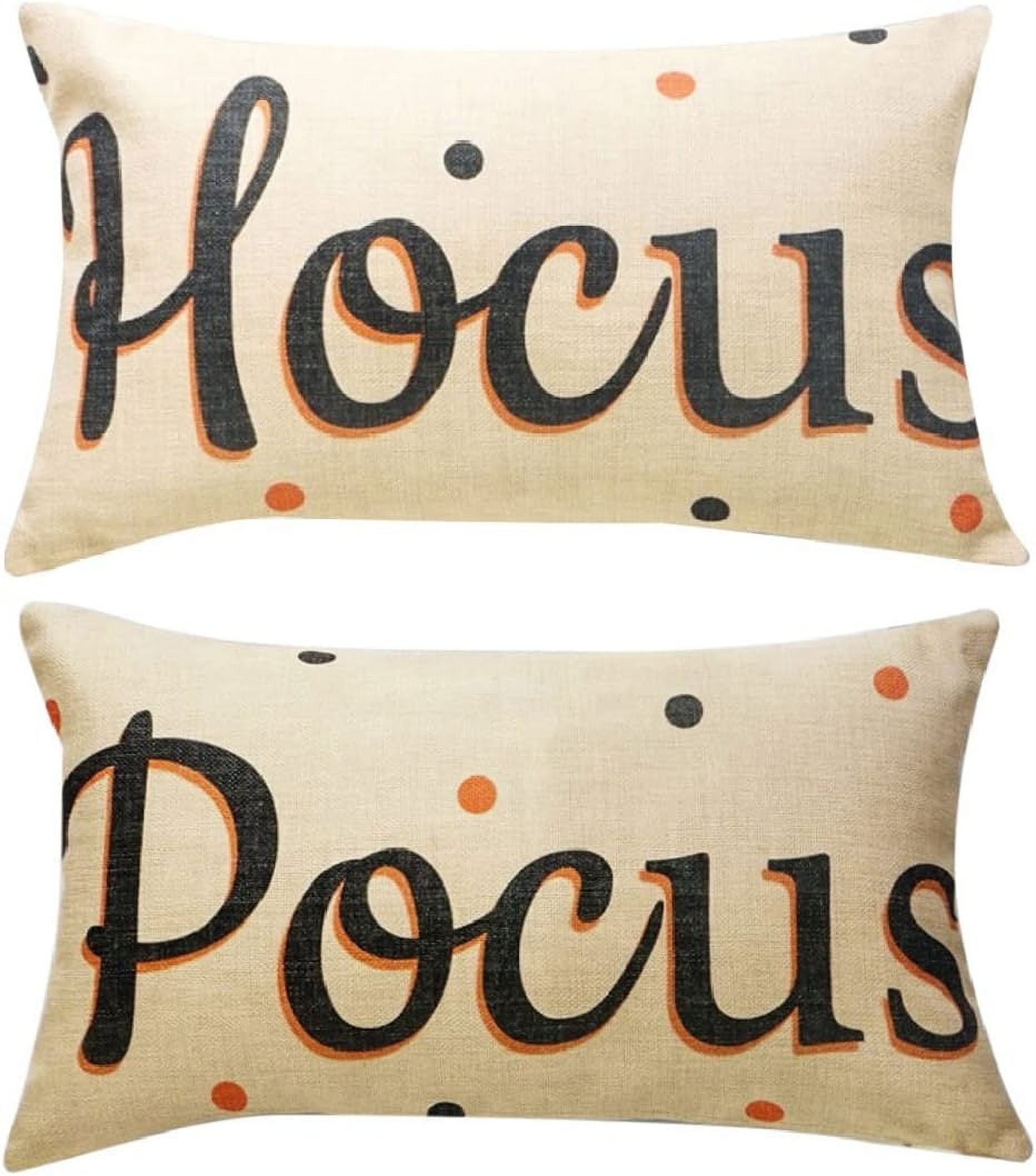 Set of 2 Hocus Pocus Halloween Decoration Throw Pillow Covers Cotton ...
