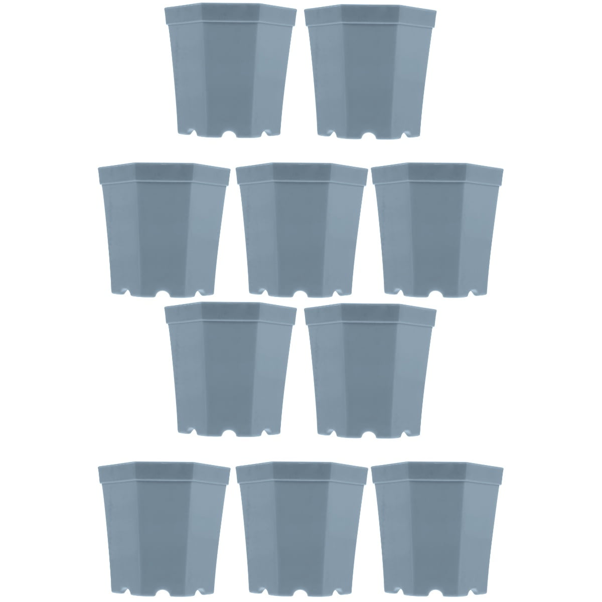 Set of 2 Home Plastic Octagonal Flower Pot Small Plant Decoration ...