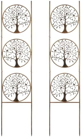 Set of 2 Hummingbird Metal Garden Trellis for Climbing Plants ...