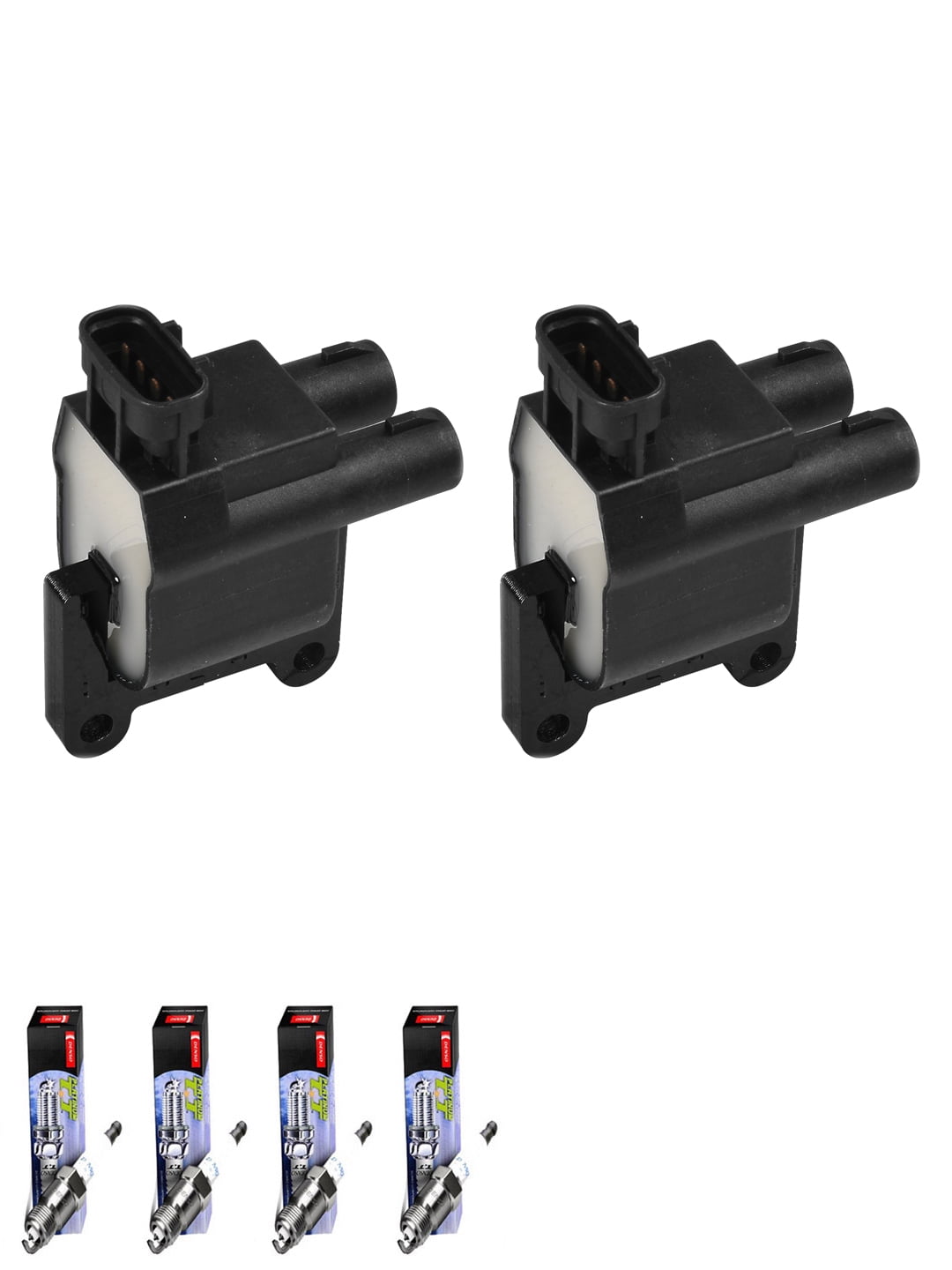 Set of 2 ISA Ignition Coils + 4 Denso Spark Plugs for 1997-2001 Toyota ...