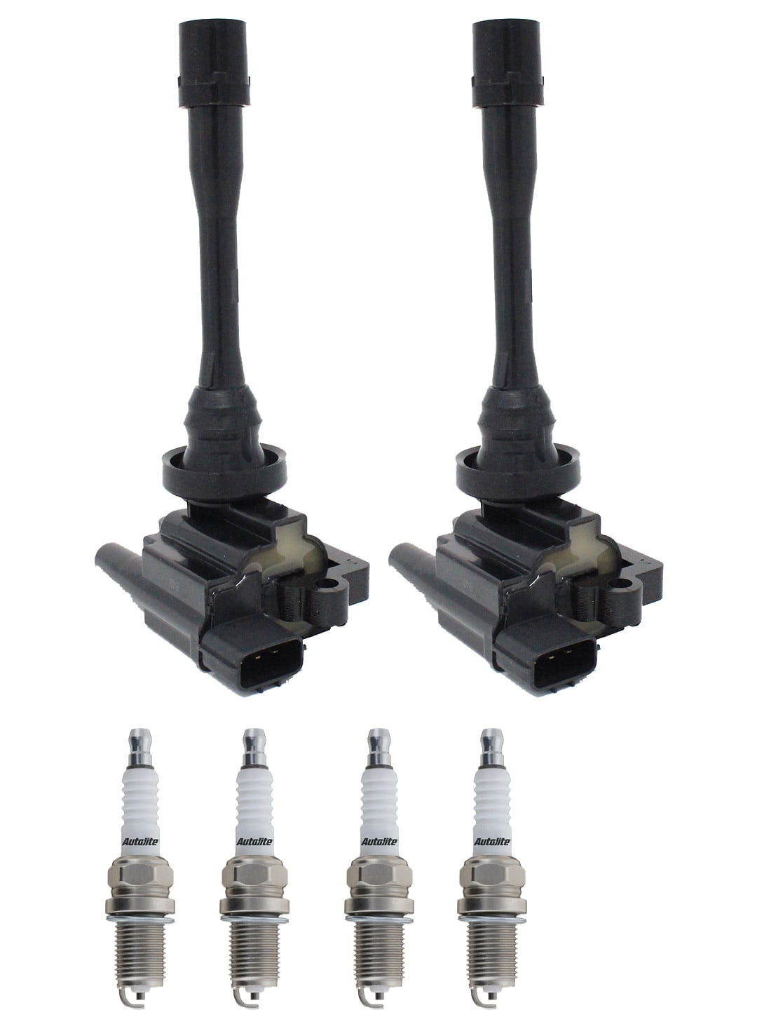Set of 2 ISA Ignition Coils and 4 Autolite Spark Plugs Compatible with ...