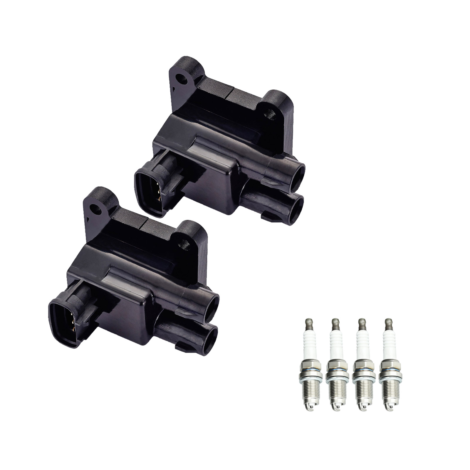 Set of 2 ISA Ignition Coils and Iridium Spark Plugs Compatible with ...