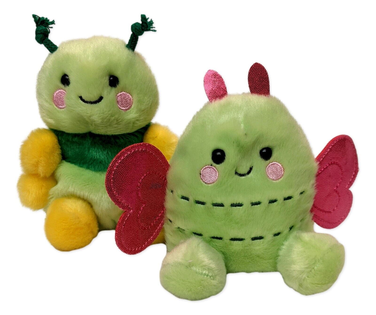 Set of 2 IVY CATERPILLAR & ZEPHYR BUTTERFLY Palm Pals 5" Stuffed Plush ...