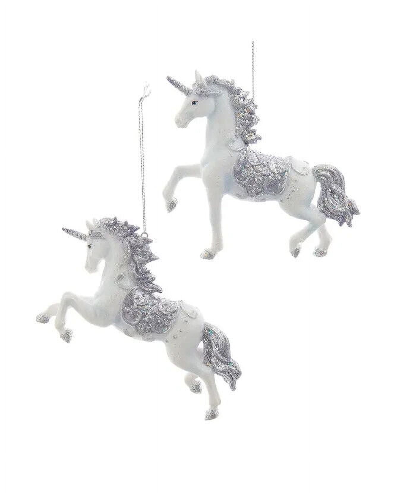 Set of 2 Icy Periwinkle UNICORN Christmas Ornaments, by Kurt Adler ...
