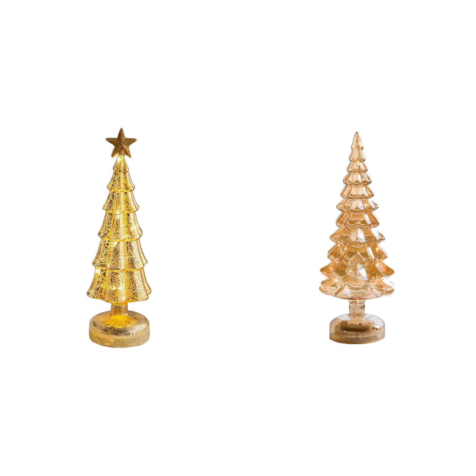 Set of 2 Illuminated Mercury Glass Trees, 2026 New Upgrade Mercury ...